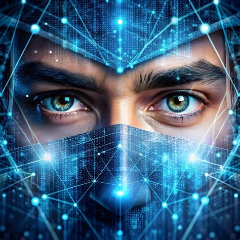 Hacker Eyes On Digital Data Background Banner Premium Ai Generated Image
