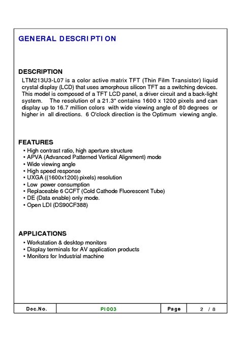 SAMSUNG LTM213U3 L07 LCDPANEL DATASHEET Service Manual Download Schematics Eeprom Repair Info