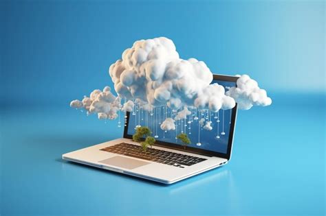 premium ai image cloud computing concept with laptop