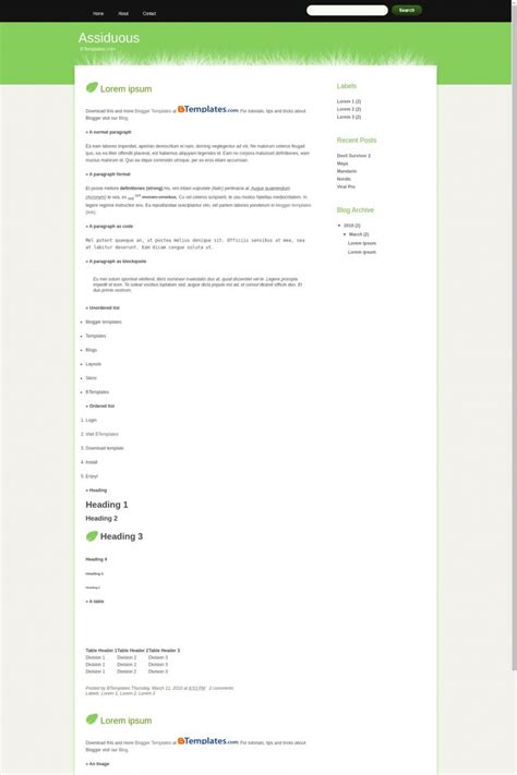 Assiduous Blogger Template Btemplates