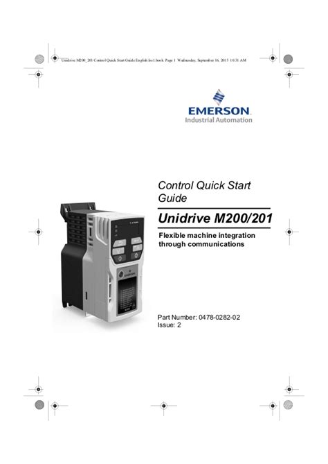 control techniques unidrive m200 unidrive 201 quick start guide