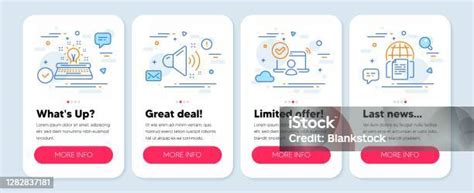 타자기 시끄러운 소리 온라인 액세스 기호와 같은 교육 아이콘 집합입니다 인터넷 문서 라인 아이콘입니다 벡터 문서에 대한 스톡