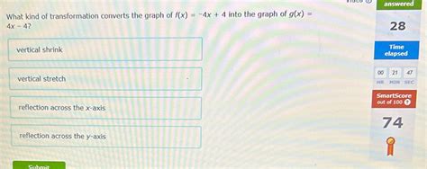 solved what kind of transformation converts the graph of f x 4x 4
