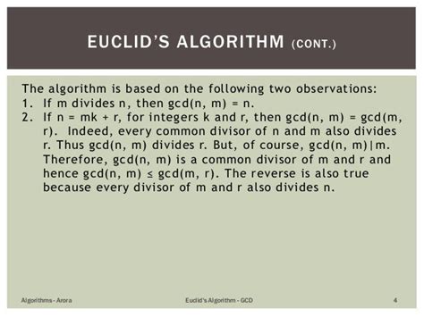 Euclids Algorithm For Greatest Common Divisor Time Complexity Anal
