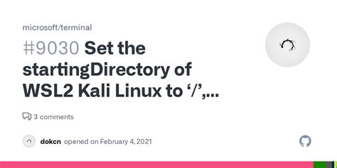 Set The Startingdirectory Of Wsl2 Kali Linux To ‘ Not Starting With