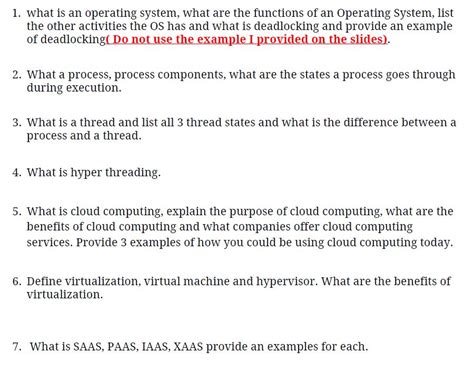 Solved What Is An Operating System What Are The Chegg