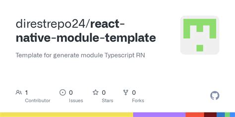 Github Direstrepo React Native Module Template Template For Generate Module Typescript Rn