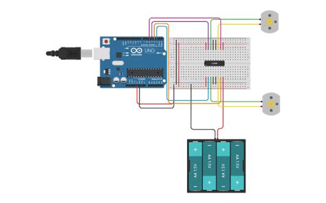 Circuit Design Motor Driver Using Arduino Tinkercad