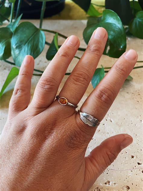 Fire Element Twig Ring Botanical Stone