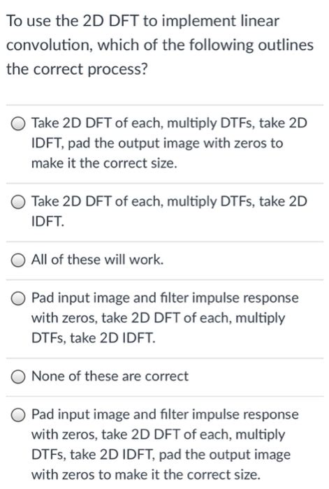 To Use The 2d Dft To Implement Linear Convolution