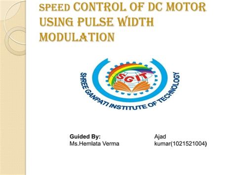 Speed Control Of Dc Motor Using Pulse Width Modulation Pptx Radio