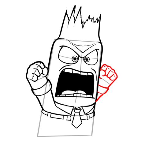 How To Draw Angry Anger From Inside Out With His Head In Flames