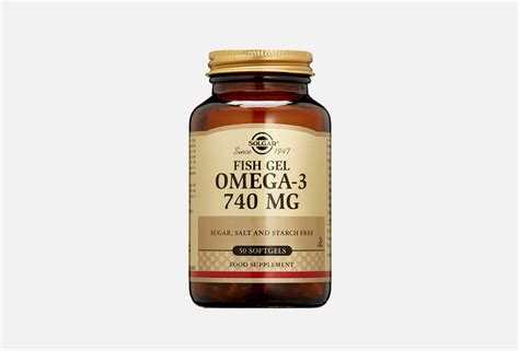 Solgar Омега-3 Omega-3 740 мг в капсулах из рыбьего желатина 50 шт ...
