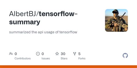 github albertbj tensorflow summary summarized the api usage of