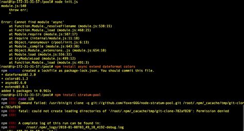 Npm Install Stratum Pool Error Code 128 Ubuntu 160403 · Issue