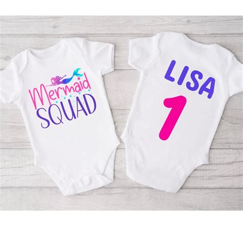 Mermaid Squad Birthday Onesie ®first Birthday Mermaid Etsy