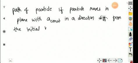 SOLVED A Particle Moves In A Plane With A Constant Acceleration In A Direction Different From