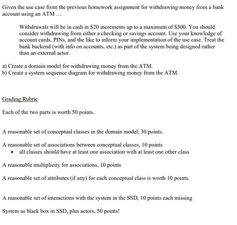 Solved Given The Use Case From The Previous Homework Chegg