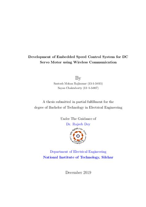 pdf development of embedded speed control system for dc servo motor