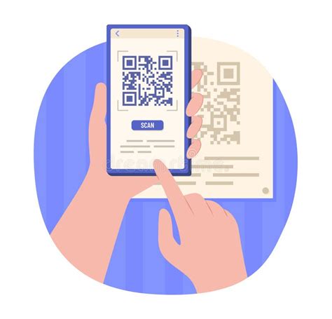 Hands Holding Smartphone To Scan QR Code For Online Payment Concept