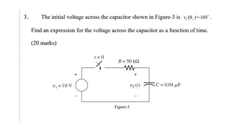 Solved 3 The Initial Voltage Across The Capacitor Shown In