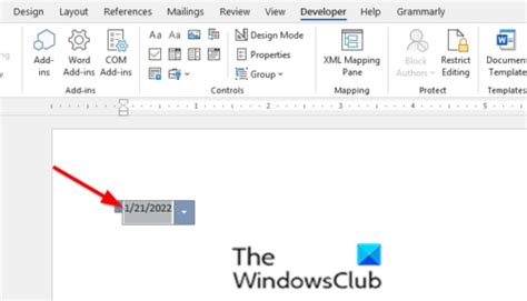 How To Insert A Date Picker Content Control In Word