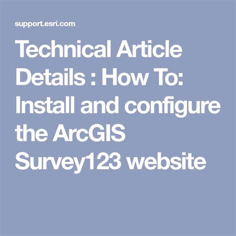 technical article details how to install and configure the arcgis