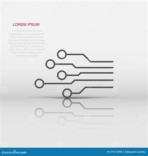 Vector Circuit Board Icon In Flat Style Technology Scheme Sign
