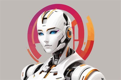 Premium Vector A White Humanoid Robot Illustration