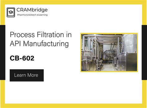 Process Filtration In Api Manufacturing Crambridge
