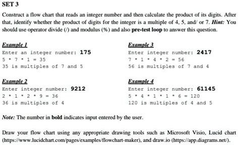 Solved Please Draw The Flow Chart For C Set 3 Construct A Flow