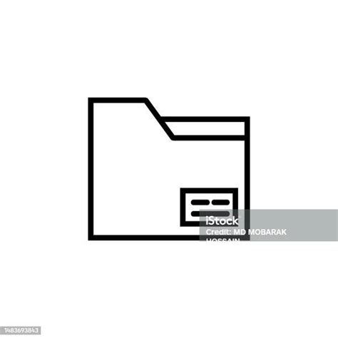 폴더 벡터 아이콘 윤곽선 스타일 흰색 배경에 분리되어 있습니다 3차원 형태에 대한 스톡 벡터 아트 및 기타 이미지 3차원 형태 가상현실 계약서 Istock