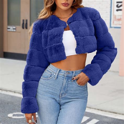 Wancir Womens Fuax Fur Coat Winter Warm Fluffy Faux Fur Parka Jacket