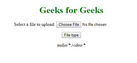 HTML DOM Input FileUpload Accept Property GeeksforGeeks
