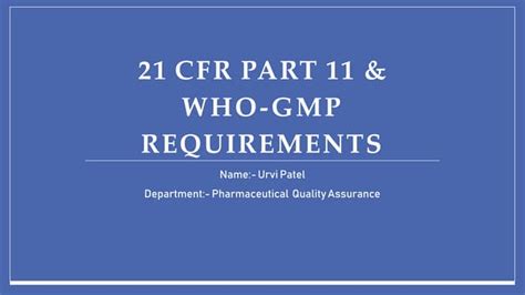21 Cfr Part 11 Pptx Technology And Computing