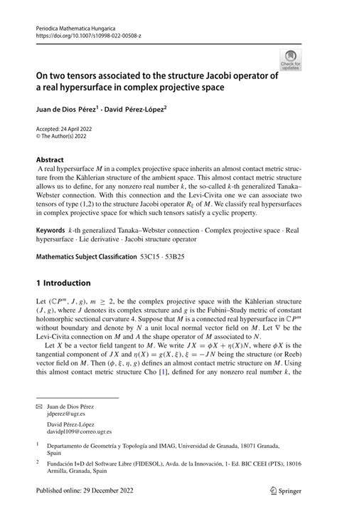 pdf on two tensors associated to the structure jacobi operator of a