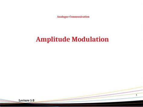 Module 2 Amplitude Modulation Com Pptx