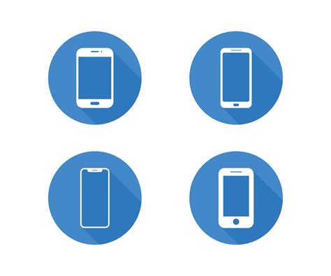 Smartphone Icons Vector Cellphone Mobile Phone Sign Symbol Vector