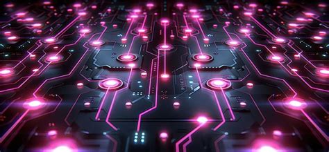 Abstract Digital Circuit Design With Glowing Nodes And Interconnected Lines Background, Circuit ...