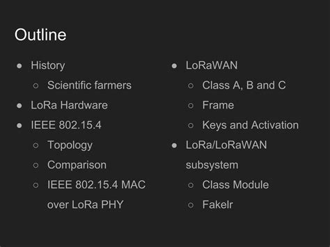 LoRaWAN Class Module And Subsystem PPT