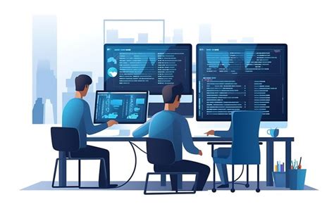 premium ai image team writes code programming for app or website flat