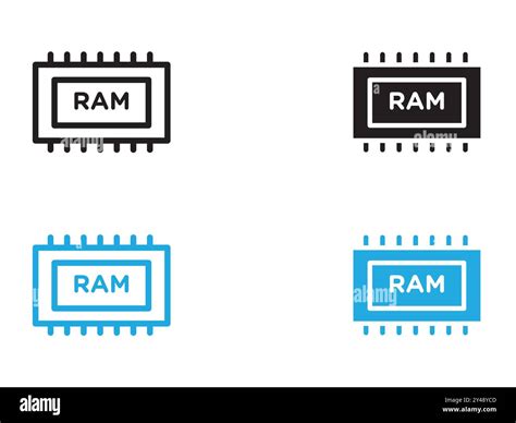 Ram Memory Icon Vector Line Logo Mark Or Symbol Set Collection Outline Style Stock Vector Image
