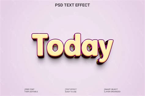 Today Text Style Effect Free Photoshop Psd File