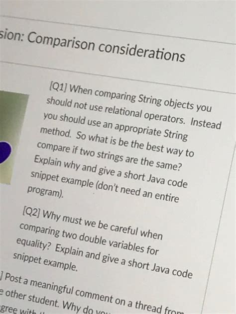 Solved Sion Comparison Considerations 1q1 When Comparing