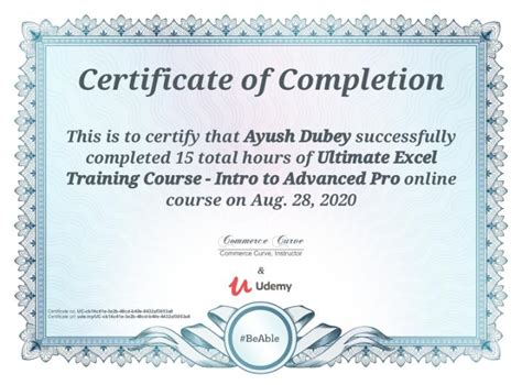 Ayush Dubey On Linkedin Excel Udemy