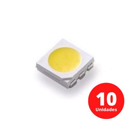 Led Smd 5050 Branco 10 Unidades 3v 20ma Para Pcb Prototipo Circuito