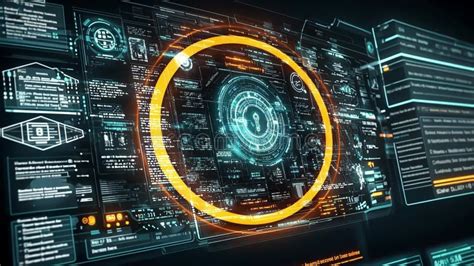 Futuristic Cybersecurity Interface Displaying Encrypted Data And Key
