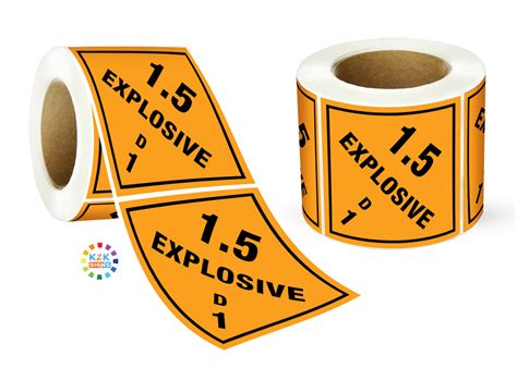 Class 1 Explosive 1 Div 15 Label Roll K2k Signs Australia