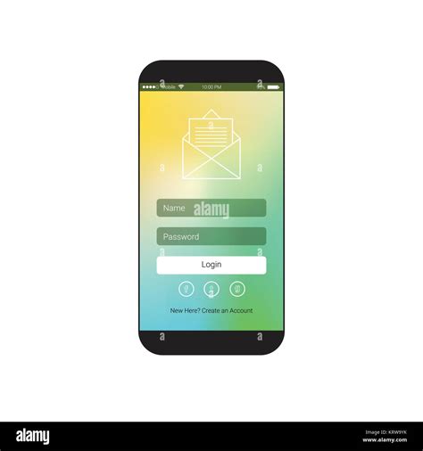 Web User Interface With Login Sign In Form On Cell Smart Phone Screen