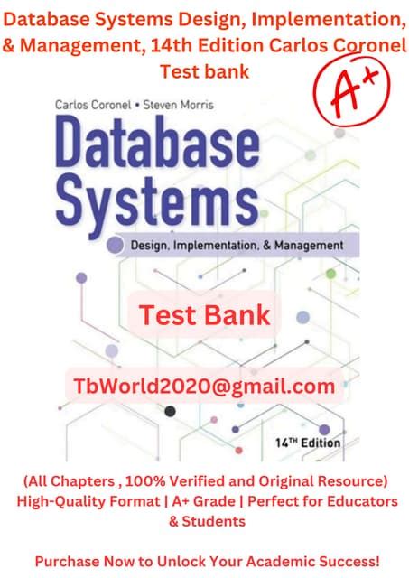 database systems design implementation and management 14th edition